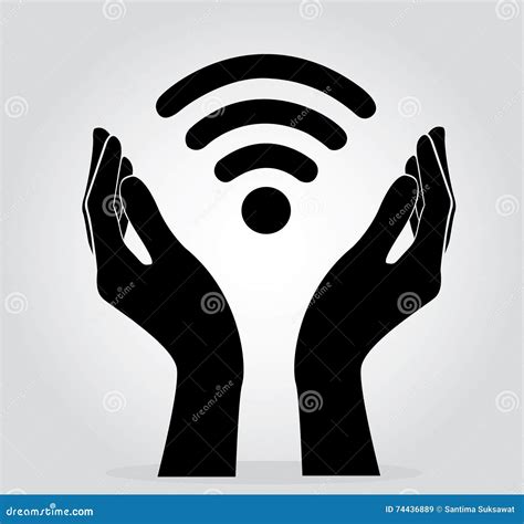 Hands Holding Wifi Icon Symbol Vector Stock Vector Illustration Of Mobile Design 74436889