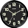 Amazon.com: Sharp Glow in The Dark Atomic Analog Wall Clock - 12" Clock with Black Frame - Sets ...