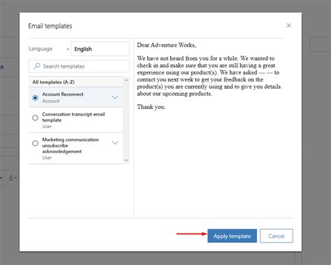 Easier Template Selection Manage Activities With Ease In Dynamics 365 2020 Wave 1 Feature