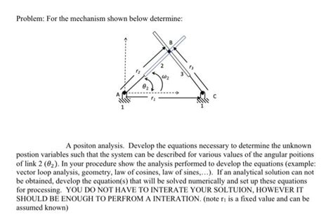 Solved Problem For The Mechanism Shown Below Determine A Chegg