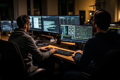 premium ai image a photograph of a developer writing code on a computer