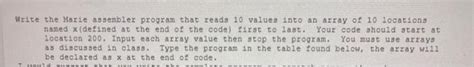 write the marie assembler program that reads 10