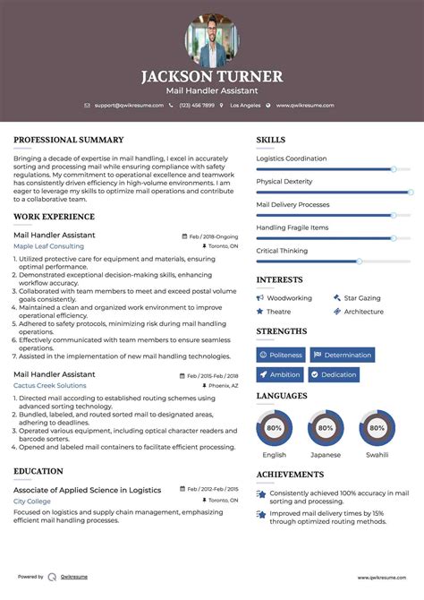 10 Mail Handler Assistant Resume Samples And Templates For 2025