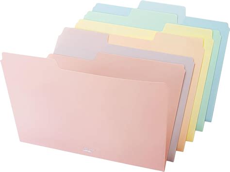 Mr Pen File Folders 1 3 Cut Tab 6 Pack Morandi Colors Letter Size Colored