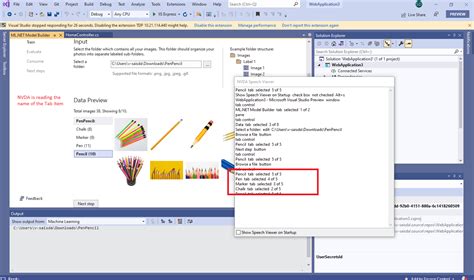 a11y ml model builder image classification data preview screen