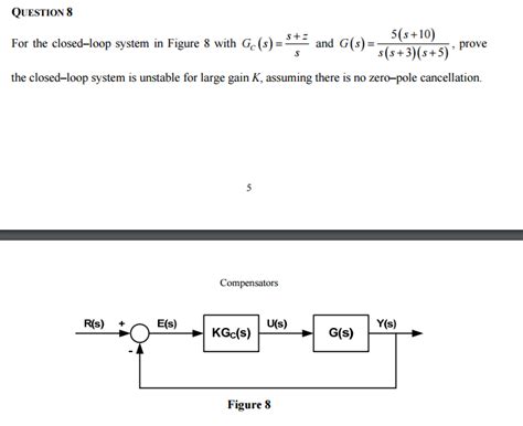 Solved For The Closed Loop System In Figure With G C S S Chegg Com