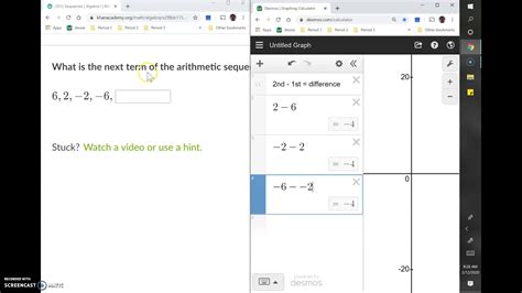 Extend Arithmetic Sequences Math Hacks Example Video Youtube