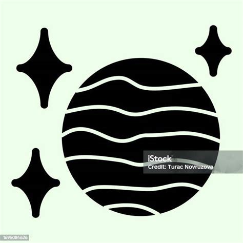 행성 구체 솔리드 아이콘입니다 추상적인 천체 행성 공간 테마에는 흰색 배경에 별 문자 모양의 픽토그램이 있다 우주와 우주는