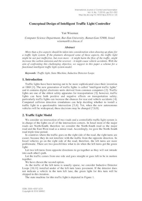 PDF Conceptual Design Of Intelligent Traffic Light Controllerwiseman Ijca T Pdftraffic