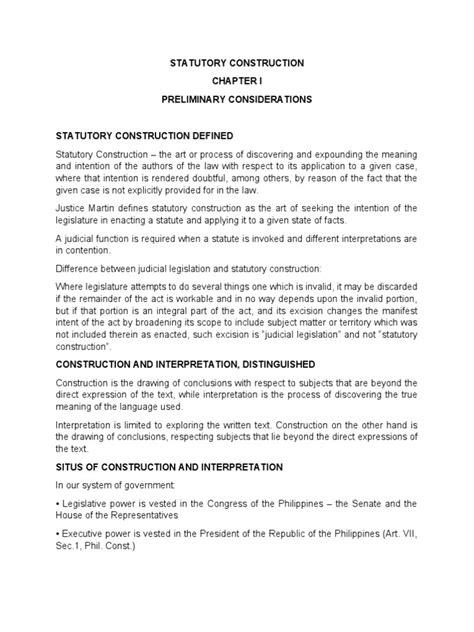 Statutory Construction Pdf Statutory Interpretation Precedent