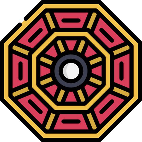 Pa Kua Mirror Special Lineal Color Icon