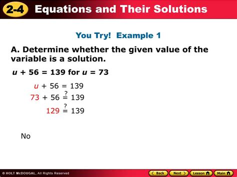 ppt i can determine whether a number is a solution of an equation