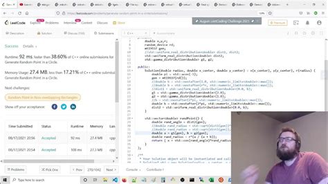 Generate Random Point In A Circle Leetcode Medium C Youtube