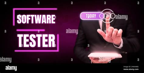 Text Caption Presenting Software Tester Word For Implemented To