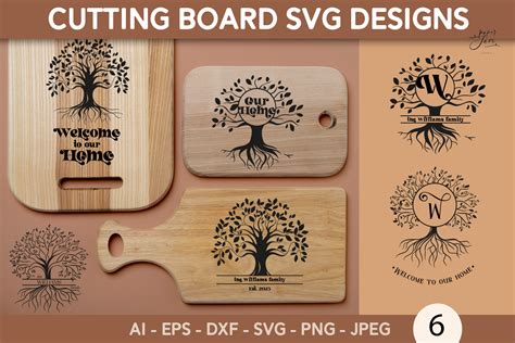 Cutting Board Family Tree SVG Bundle Graphic By Paperjamlab Creative Fabrica