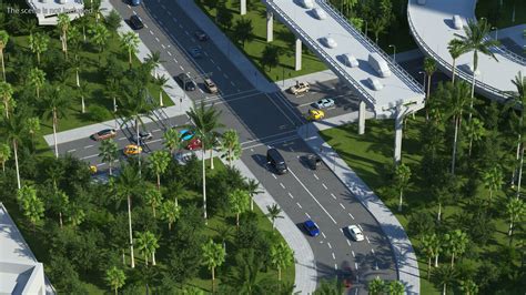 Connectable Highway Road Elements Crossroads Junction 3d Model 59 3ds Blend C4d Fbx Max