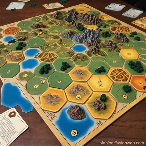 Alive Settlers Of Catan Board Game Stable Diffusion Online