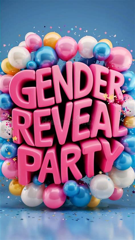 Joyful Gender Reveal Celebration Stock Illustration Illustration Of
