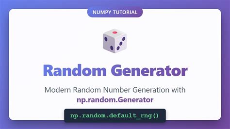 Numpy Random Generator Tutorial Modern Random Number Generation In