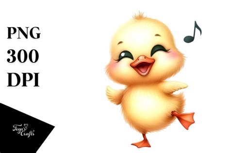 Cute Duck Dancing Clipart