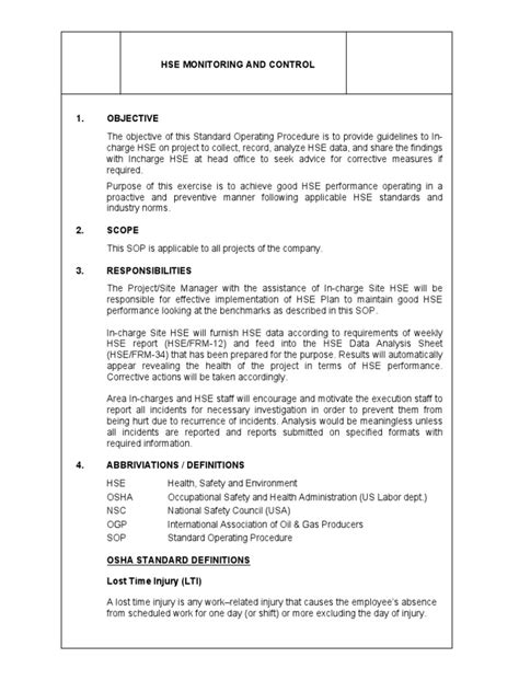 Proactive Hse Performance Monitoring Guidelines For Collecting