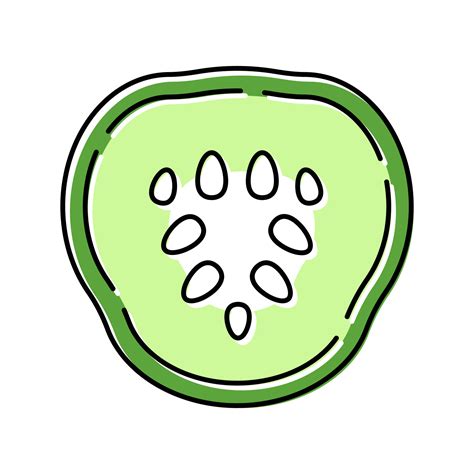 Slice Cucumber Color Icon Vector Illustration 18993189 Vector Art At