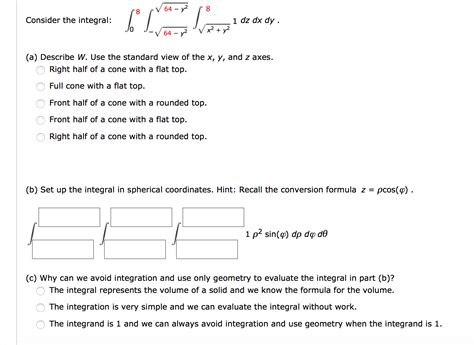 Solved Consider The Integral B Integrate Squreroot Chegg Com