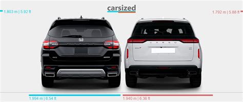 Dimensions Honda Pilot 2022 Present Vs Exeed Vx 2019 Present