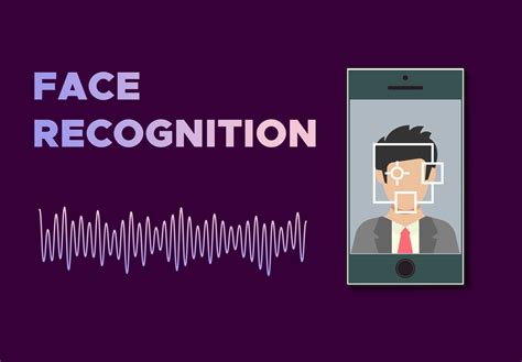 Face Recognition Mobile Phone With Program Of Face Recognition On The Screen Vector