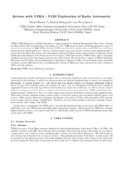 Science With Vera Vlbi Exploration Of Radio Astrometry