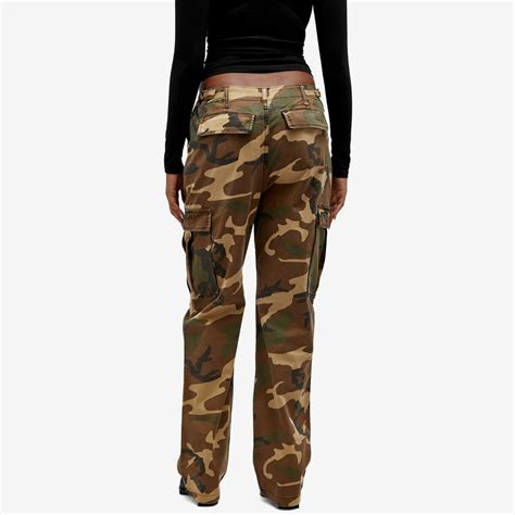 Good American Womens Uniform Camo Cargo Pants In Fatigue Green Good