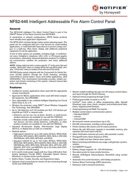 Nfs 640 Intelligent Addressable Fire Alarm Control Panel Make Notifier At ₹ 220000