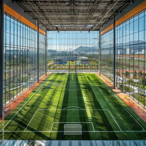 an overhead shot of the newly built indoor large scale dynamic youthful