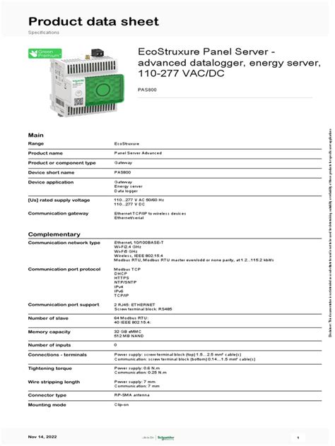 ecostruxure panel server pas800 pdf computer network world wide web