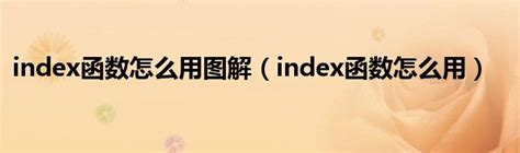 index函数怎么用图解（index函数怎么用） 草根科学网