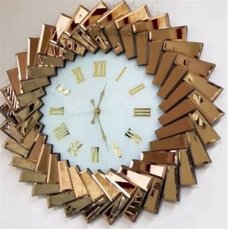 Golden Round Analog Clock At ₹ 900piece Round Wall Clock For Home In