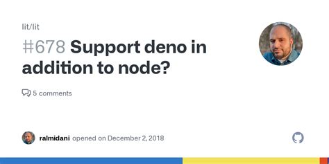 Support Deno In Addition To Node · Issue 678 · Litlit · Github
