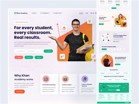 Khan Academy For Student Class Landing Page By Razaul Hridoy On Dribbble