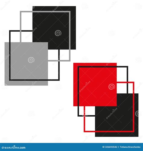Abstract Square Pattern Geometric Vector Shapes Modern Color Blocks Minimalist Overlapping