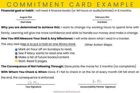 Free Commitment Card How To Make Sure You Achieve Goals
