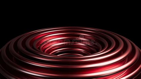 Abstract Metal Spirals 3d Render Smooth Reflective Surfaces Dark