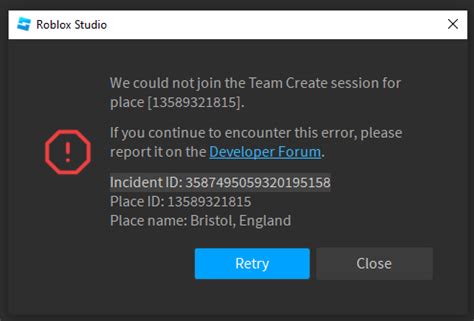 Incident ID: 3587495059320195158 When trying to join my game on studio - Platform Usage Support ...