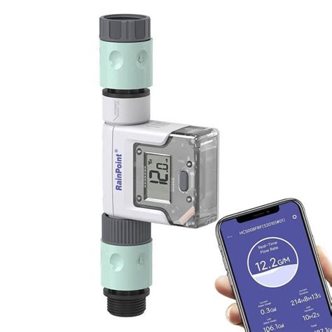 Rainpoint Wifi Water Flow Meter Smart Water Meter For Garden Hose
