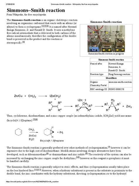 Simmons Smith Reaction Wikipedia The Free Encyclopedia Pdf