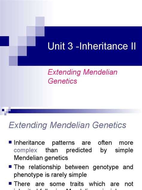 Inheritance Ii Extending Mendelian Genetics Pdf Genetics Genetic Linkage