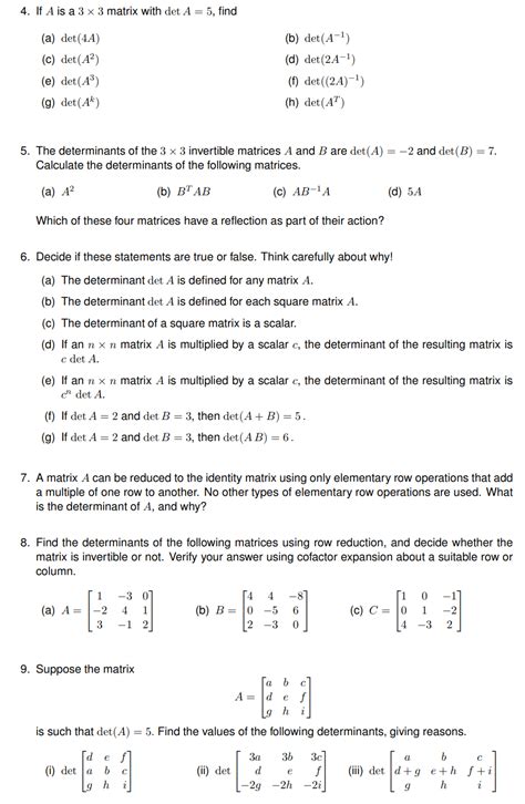 solved 4 if a is a 3 x 3 matrix with det a 5 find a