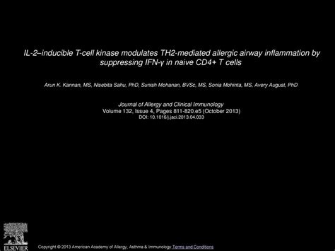 IL Inducible T Cell Kinase Modulates TH Mediated Allergic Airway Inflammation By Suppressing