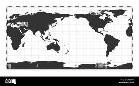 Vector World Map Equirectangular Plate Carree Projection Plain World Geographical Map With