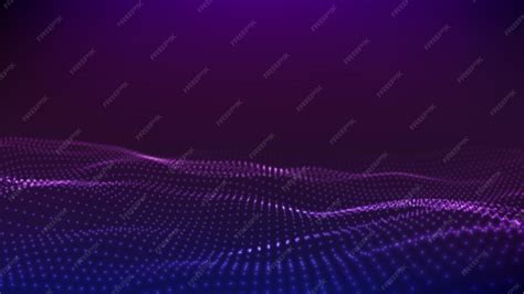 Premium Vector Digital Technology Wave Abstract Background With Dots Moving In Space