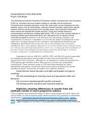 Understanding Comprehensive Sex Education In Psychology Course Hero